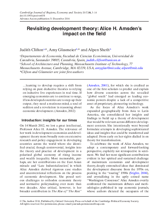 (PDF) Revisiting development theory: Alice H. Amsden’s impact on the field