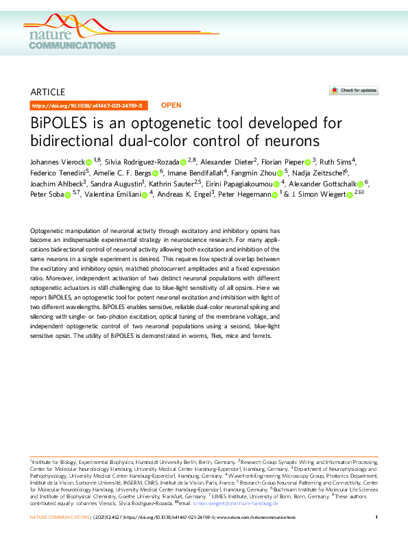 (PDF) BiPOLES is an optogenetic tool developed for bidirectional dual ...