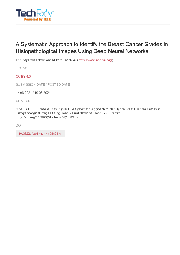 (PDF) A Systematic Approach to Identify the Breast Cancer Grades in Histopathological Images ...