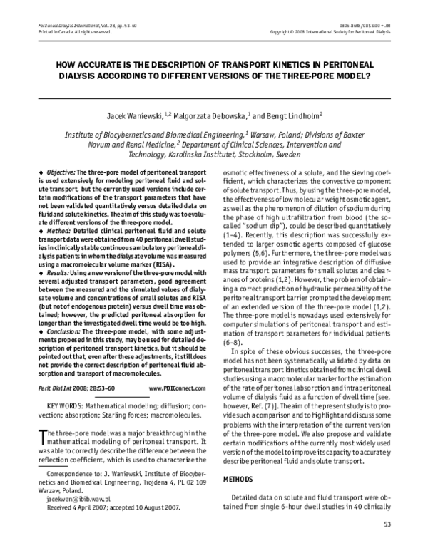 (PDF) How Accurate is the Description of Transport Kinetics in ...