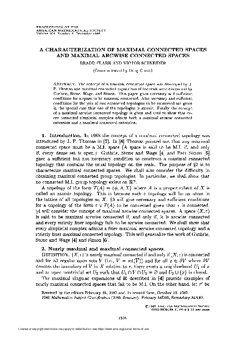 (PDF) A characterization of maximal connected spaces and maximal ...