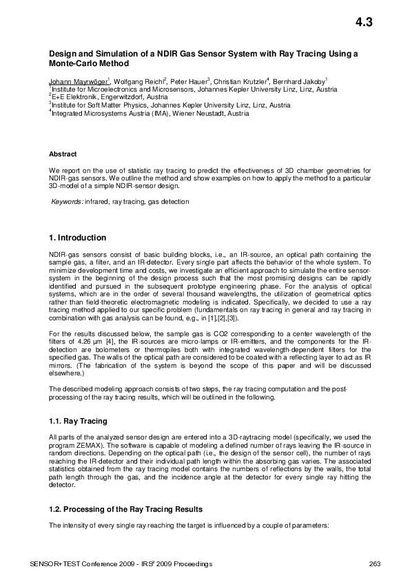 (PDF) I4.3 - Design and Simulation of a NDIR Gas Sensor System with Ray Tracing Using a Monte ...