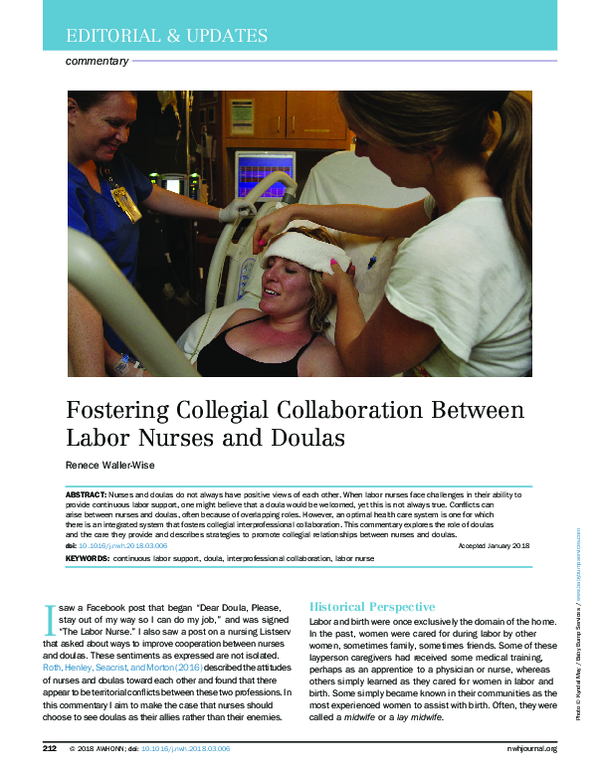 (PDF) Fostering Collegial Collaboration Between Labor Nurses and Doulas