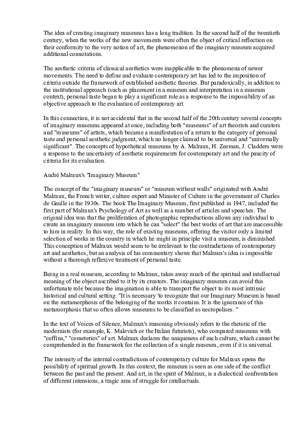 (DOC) Imaginary Museum