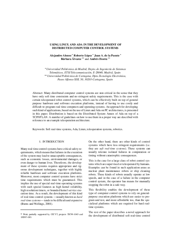 (PDF) Using Linux and Ada in the Development of Distributed Computer ...