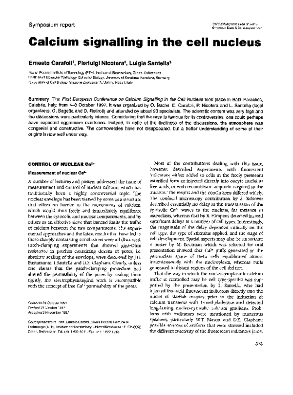 (PDF) Calcium signalling in the cell nucleus