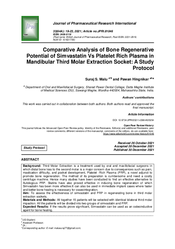 (PDF) Comparative Analysis of Bone Regenerative Potential of ...
