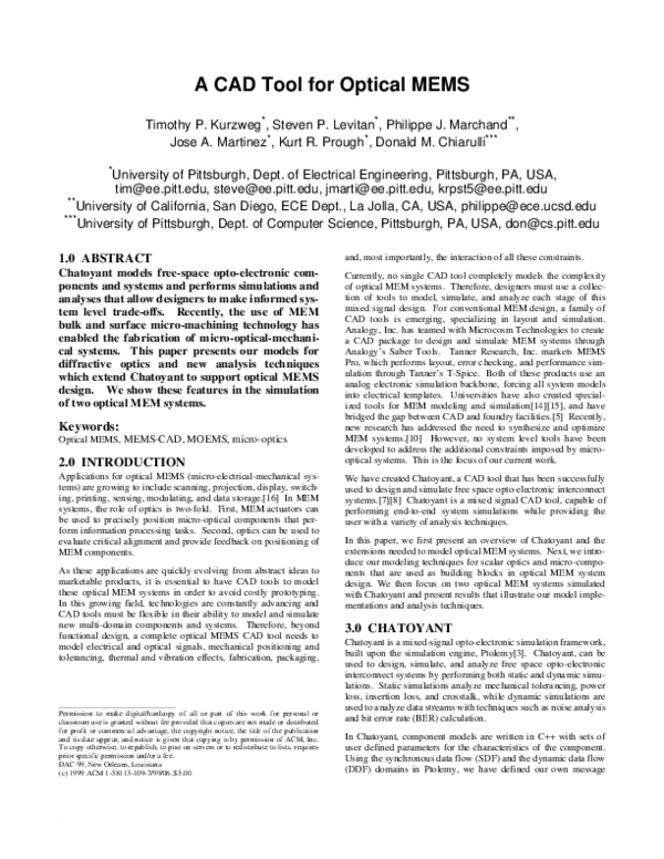 (PDF) A CAD tool for optical MEMS