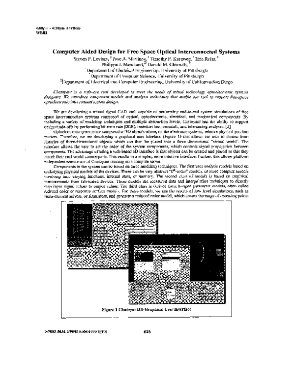(PDF) Computer aided design for free space optical interconnected systems