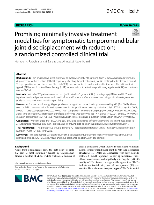 (PDF) Promising minimally invasive treatment modalities for symptomatic ...
