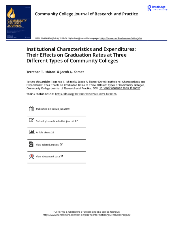 Institutional Characteristics and Expenditures: Their Effects on ...
