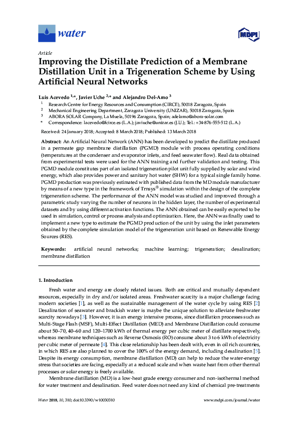 (PDF) Improving the Distillate Prediction of a Membrane Distillation ...