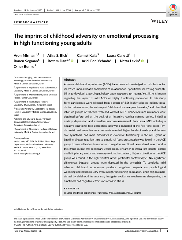 (PDF) The imprint of childhood adversity on emotional processing in ...