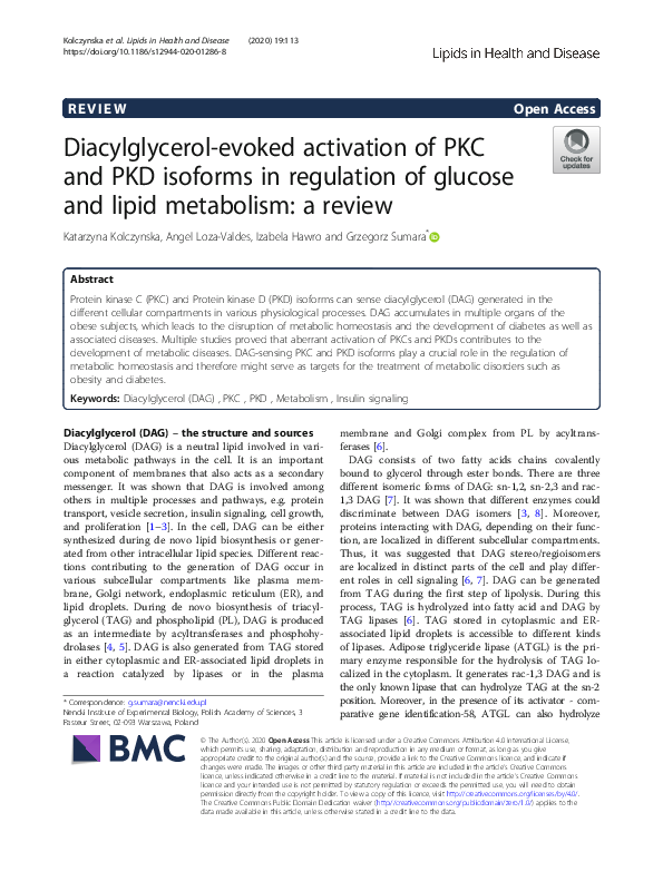 (PDF) Diacylglycerol-evoked activation of PKC and PKD isoforms in ...