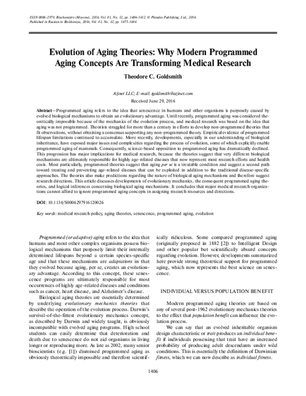 (PDF) Evolution of aging theories: Why modern programmed aging concepts ...