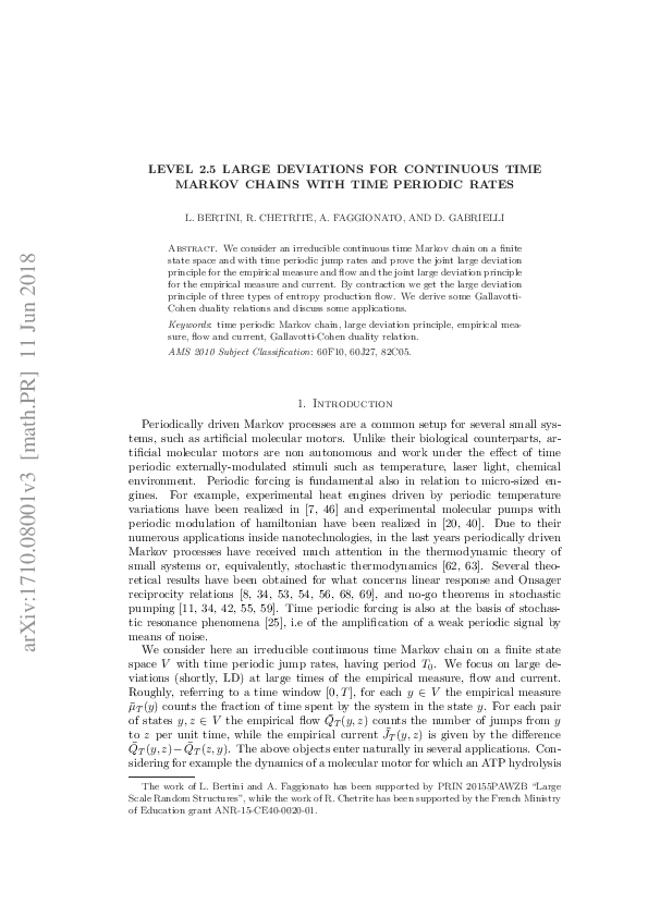 Pdf Level 2 5 Large Deviations For Continuous Time Markov Chains With Time Periodic Rates