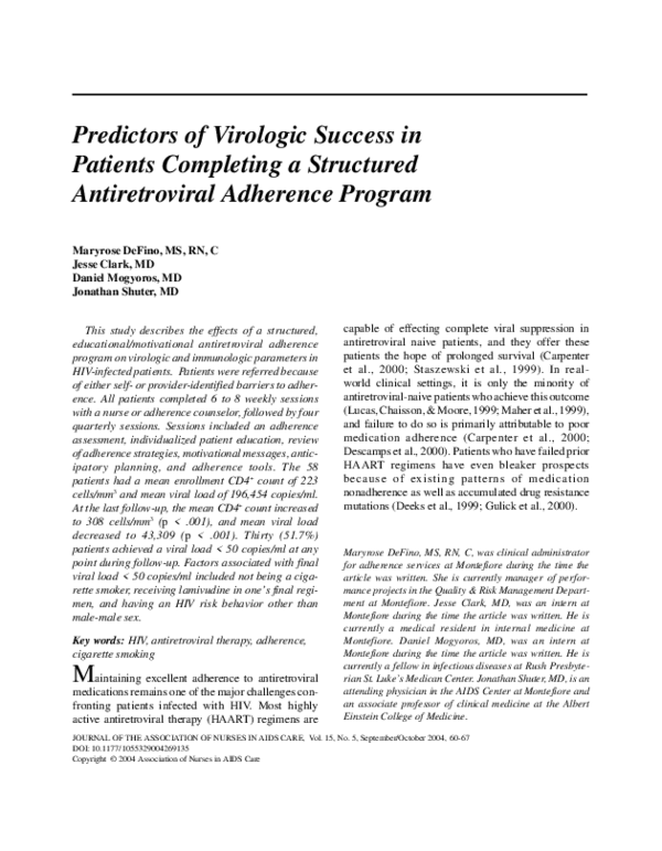 (PDF) Predictors of Virologic Success in Patients Completing a ...