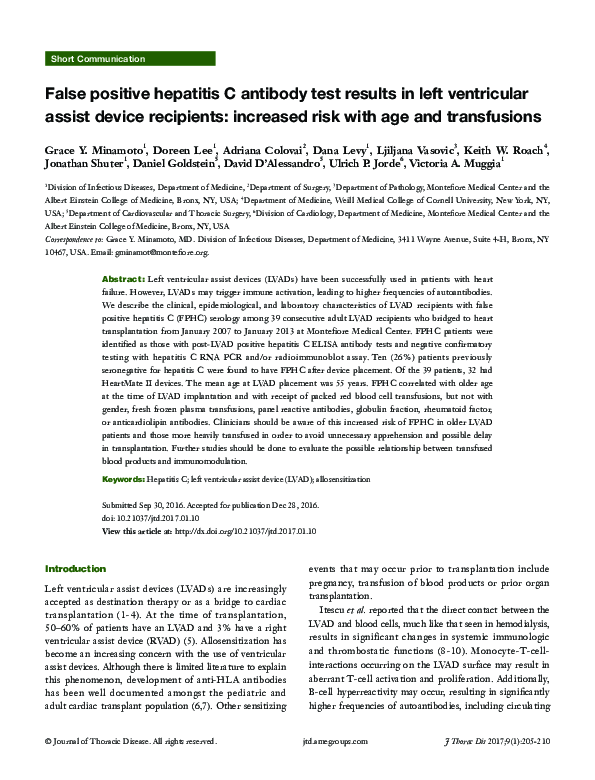(PDF) False positive hepatitis C antibody test results in left ...