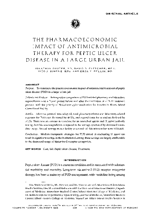(PDF) The pharmacoeconomic impact of antimicrobial therapy for peptic ...