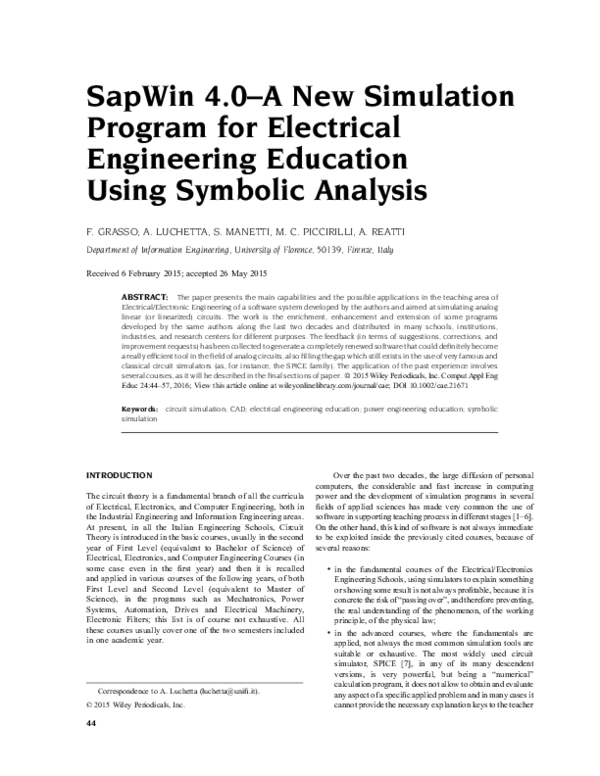 (PDF) SapWin 4.0-a new simulation program for electrical engineering ...