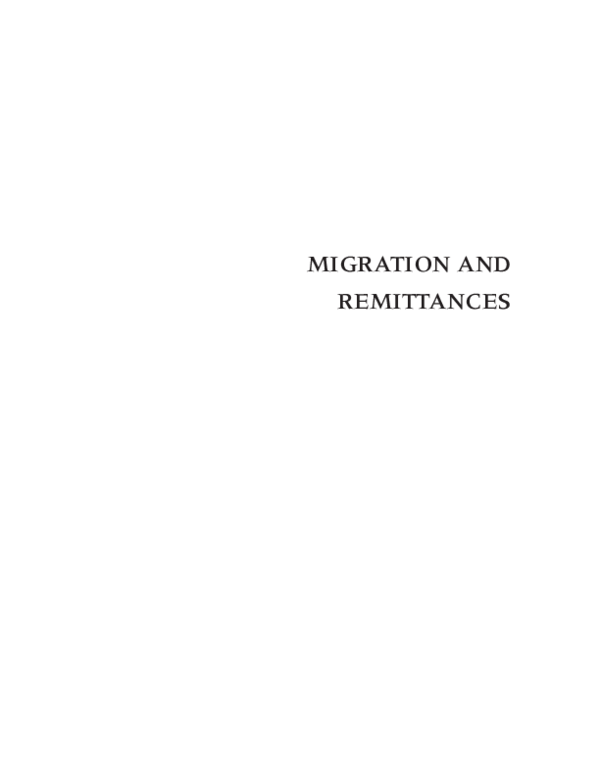 (PDF) Migration and Remittances