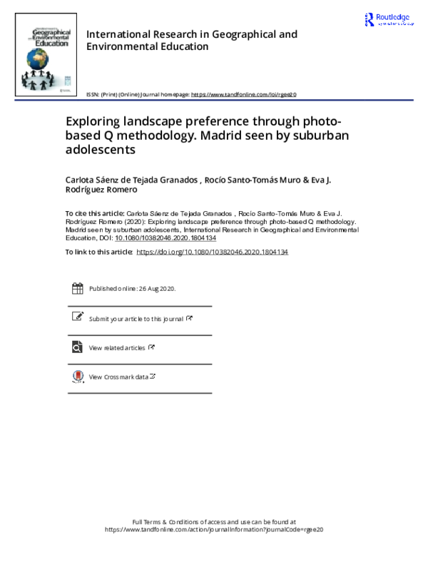 (PDF) Exploring landscape preference through photo-based Q methodology. Madrid seen by suburban ...
