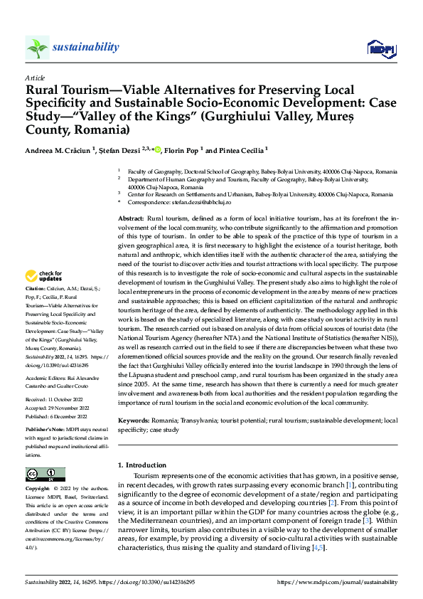 (PDF) Rural Tourism—Viable Alternatives for Preserving Local ...