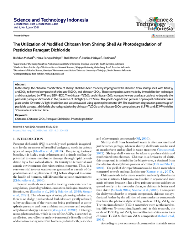 (PDF) The Utilization of Modified Chitosan from Shrimp Shell As ...