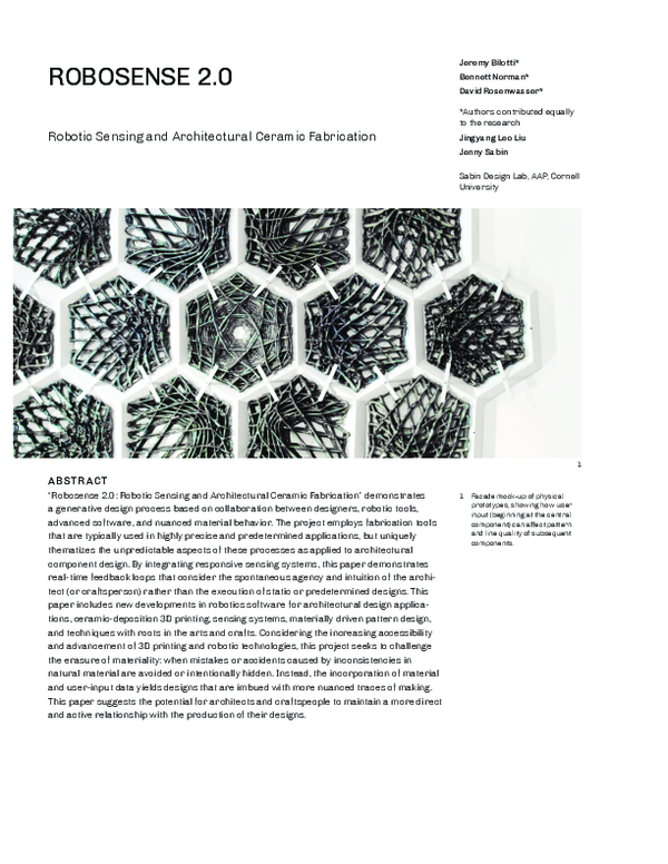(PDF) Robotic Sensing and Architectural Ceramic Fabrication