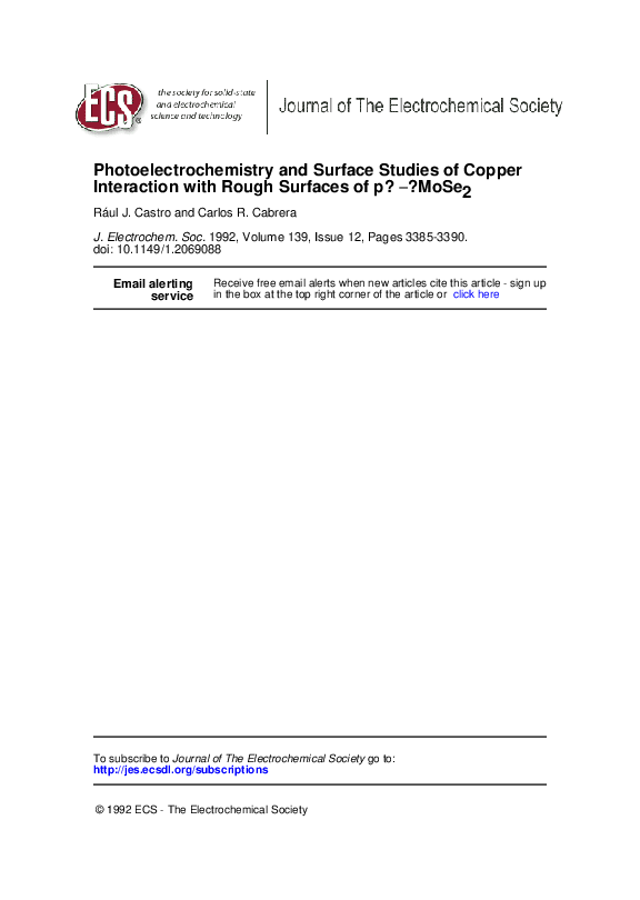 (PDF) Photoelectrochemistry and Surface Studies of Copper Interaction ...