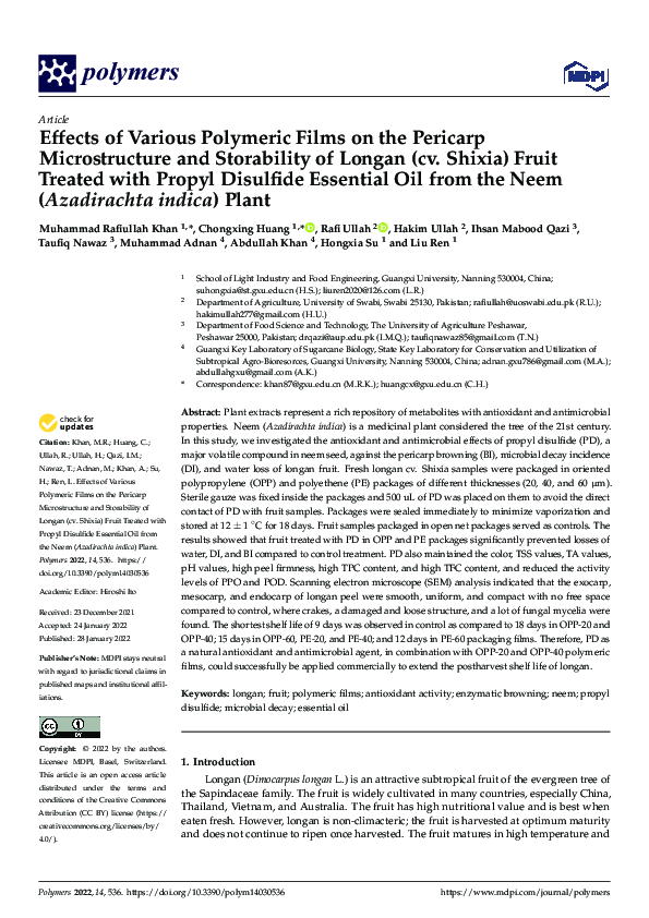 (PDF) Effects of Various Polymeric Films on the Pericarp Microstructure ...