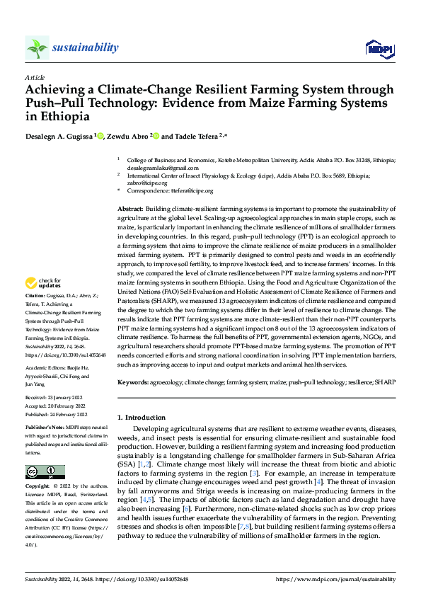 (PDF) Achieving a Climate-Change Resilient Farming System through Push ...