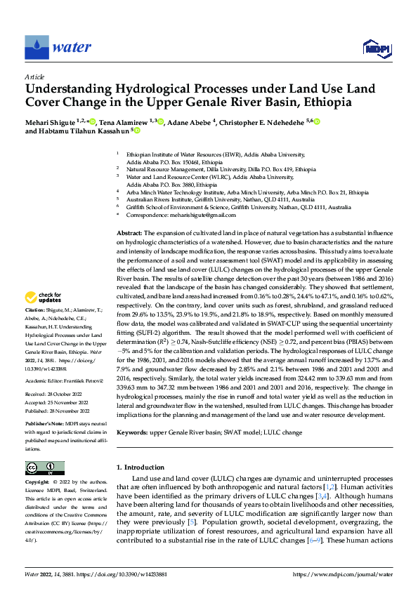 (PDF) Understanding Hydrological Processes under Land Use Land Cover Change in the Upper Genale ...
