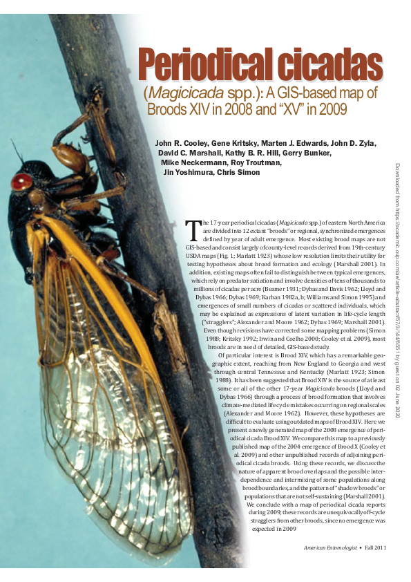 (PDF) Periodical cicadas (Magicicada spp.): A GIS-based map of Broods ...