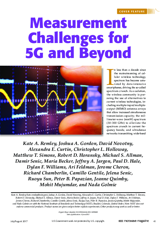 (PDF) Measurement Challenges for 5G and Beyond: An Update from the ...