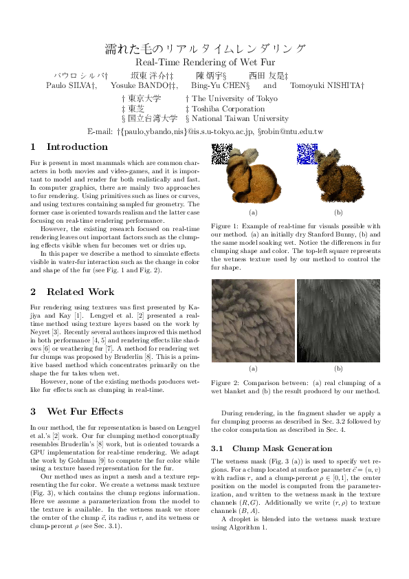 (PDF) Real-Time Rendering of Wet Fur