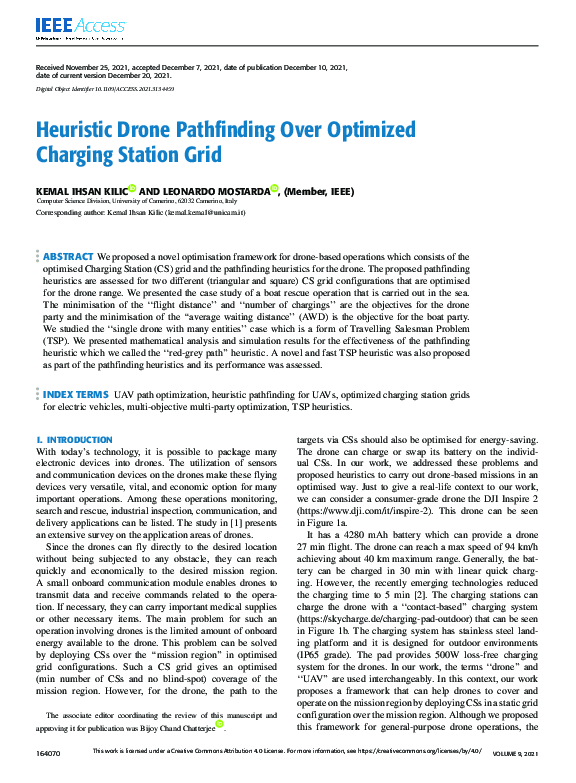 (PDF) Heuristic Drone Pathfinding Over Optimized Charging Station Grid
