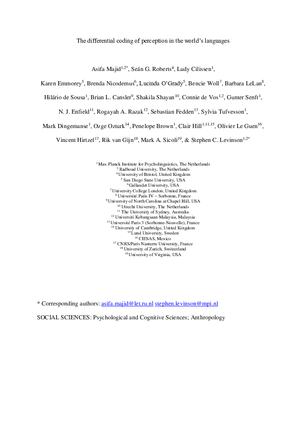 (PDF) Differential coding of perception in the world’s languages
