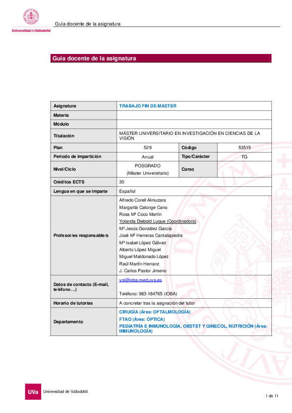(PDF) Guía docente de la asignatura Guía docente de la asignatura Asignatura TRABAJO FIN DE ...