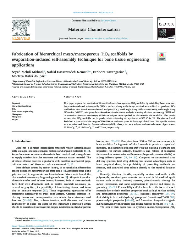 (PDF) Fabrication of hierarchical meso/macroporous TiO2 scaffolds by ...