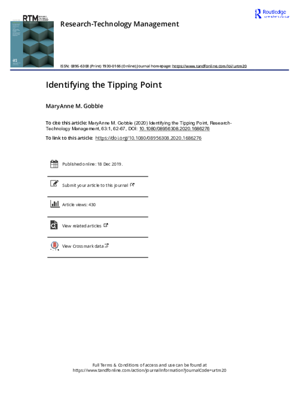 (PDF) Identifying the Tipping Point