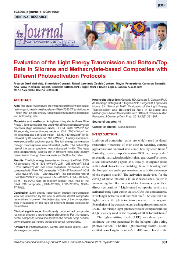 (PDF) Evaluation of the Light Energy Transmission and Bottom/Top Rate ...