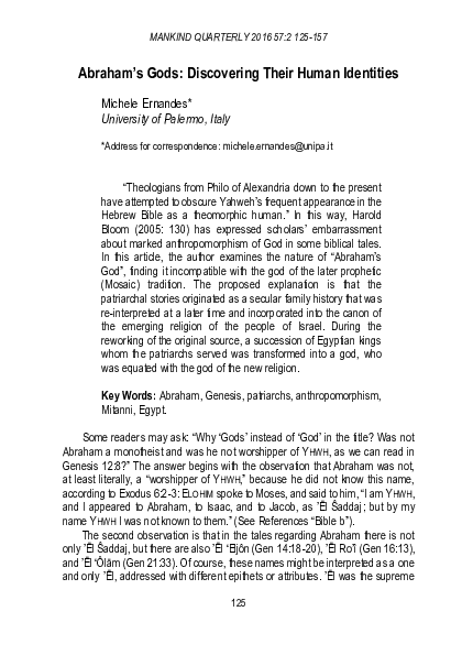 (PDF) Abraham's Gods: Discovering Their Human Identities