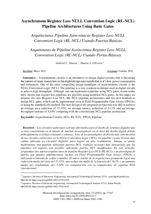 (PDF) Register-Less NCL Pipeline Architectures