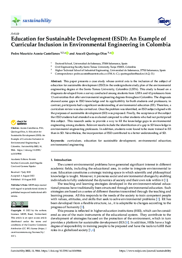 (PDF) Education for Sustainable Development (ESD): An Example of ...