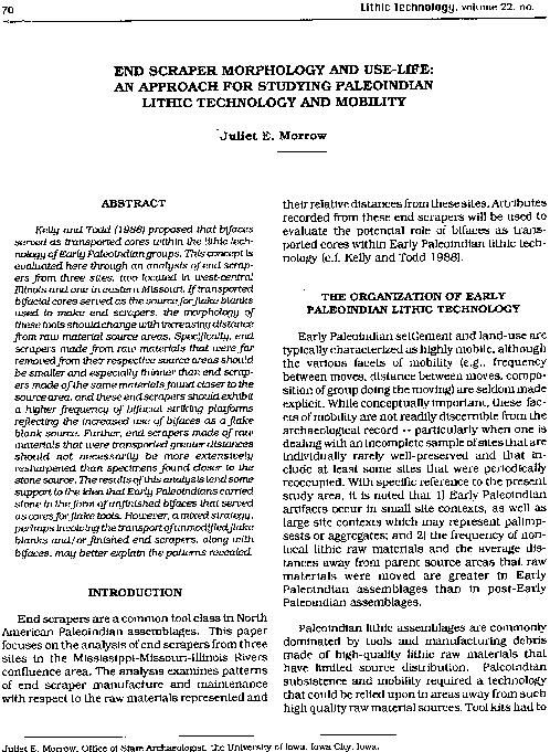 (PDF) End scraper morphology and use-life: an approach for studying ...