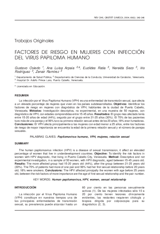 (PDF) Factores De Riesgo en Mujeres Con Infecci n Del Virus Papiloma Humano | Iris Yallico ...