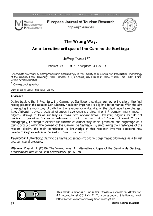 (PDF) The Wrong Way: An alternative critique of the Camino de Santiago | Jeffrey Overall ...