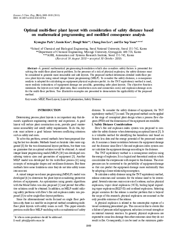 (PDF) Optimal multi-floor plant layout with consideration of safety ...