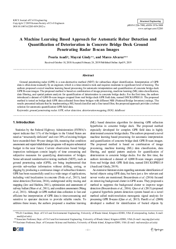 Pdf A Machine Learning Based Approach For Automatic Rebar Detection And Quantification Of 